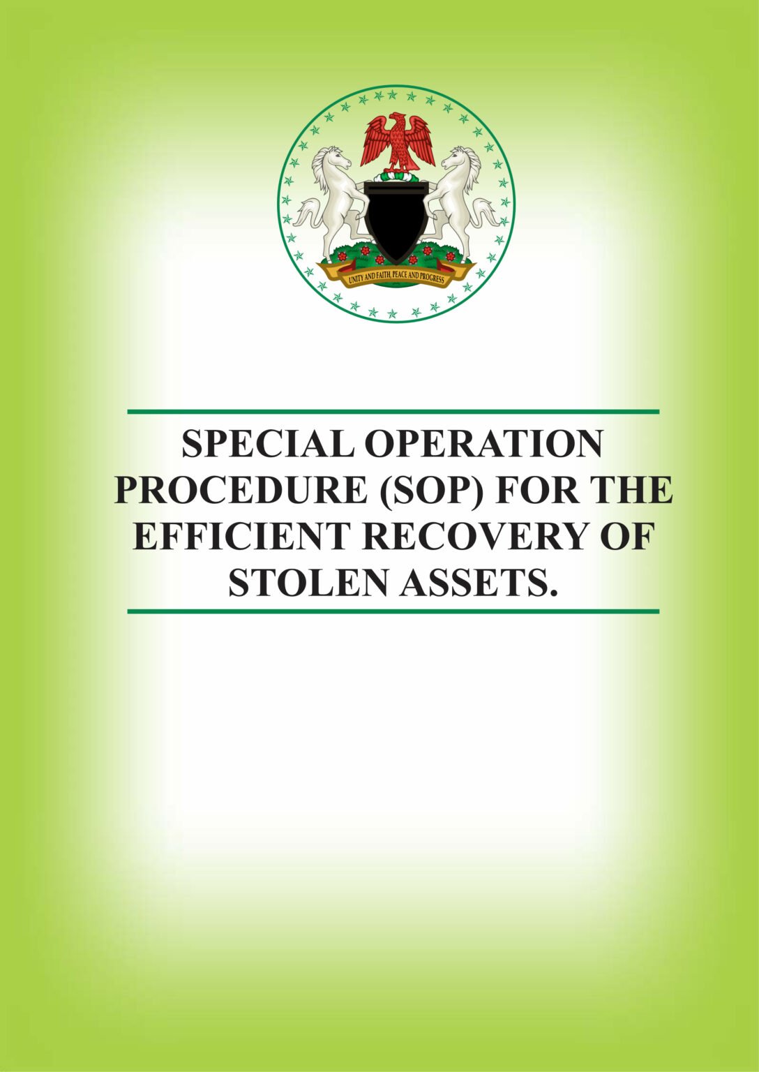 SPECIAL OPERATION PROCEDURE (SOP) FOR EFFICIENT RECOVERY OF STOLEN ...